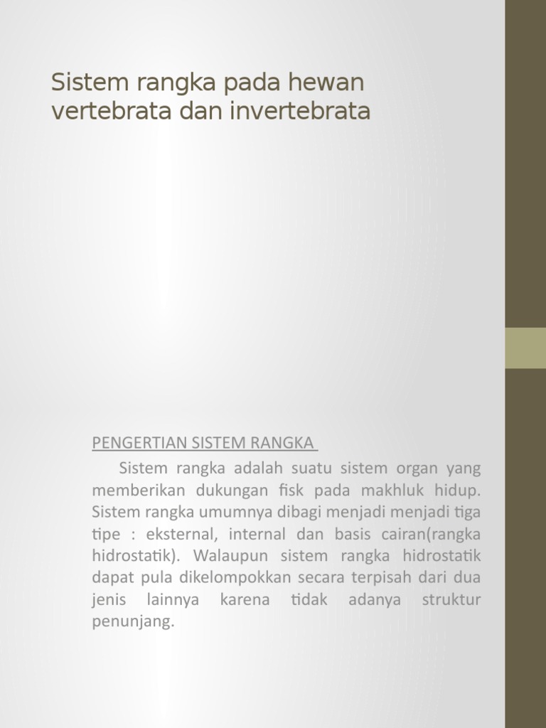 Sistem Rangka Pada Hewan Vertebrata Dan Invertebrata | PDF