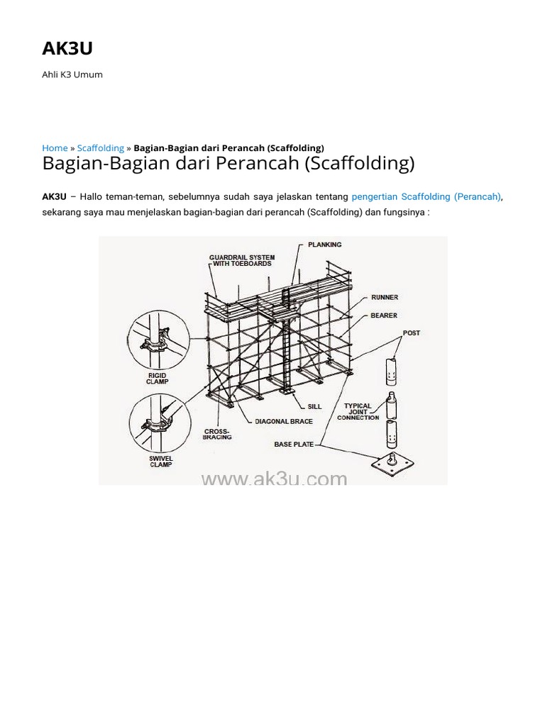 Bagian-Bagian Dari Perancah (Scaffolding) - AK3U PDF | PDF
