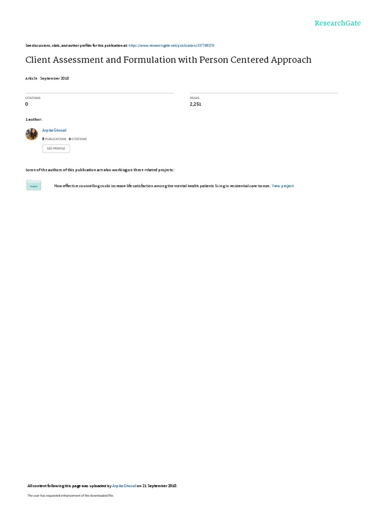 Client Centered Assessment Case | PDF | Psychotherapy | Psychological Trauma