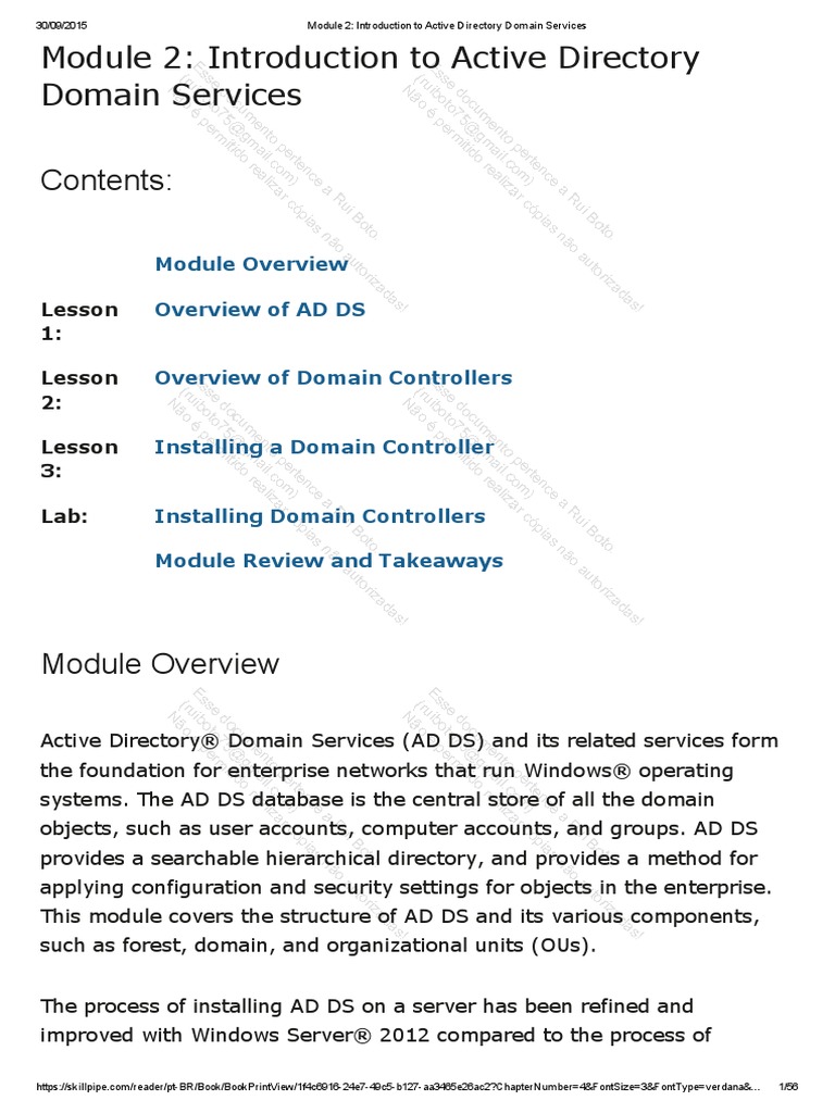 4-Module 2 - Introduction To Active Directory Domain Services | PDF | Active Directory | Group ...