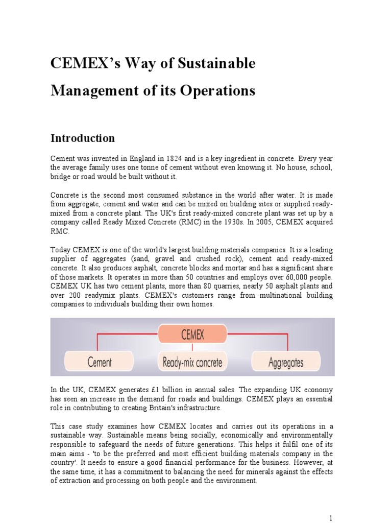 Case Study CEMEX Students) | PDF | Construction Aggregate | Concrete