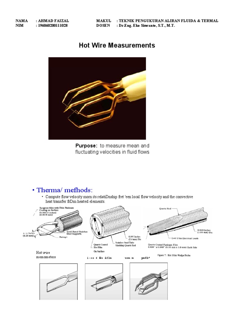 Hot Wire Anemometer Lengkap | PDF | Heat Transfer | Electrical ...