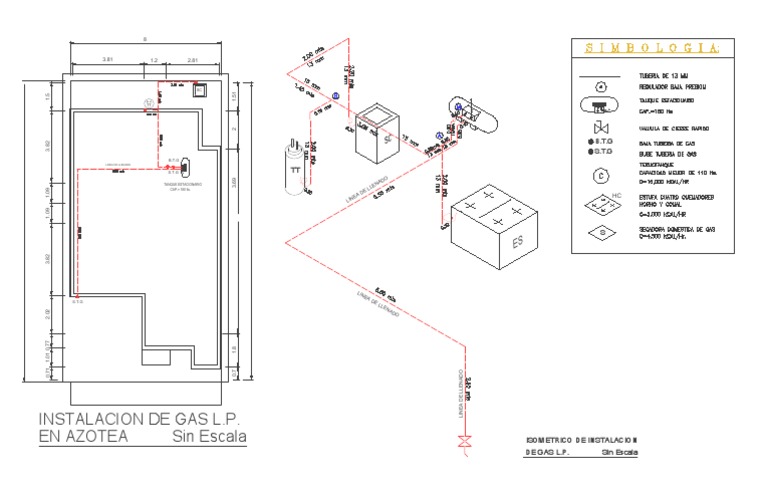 Isométrico de Instalación de Gas L.P. | PDF