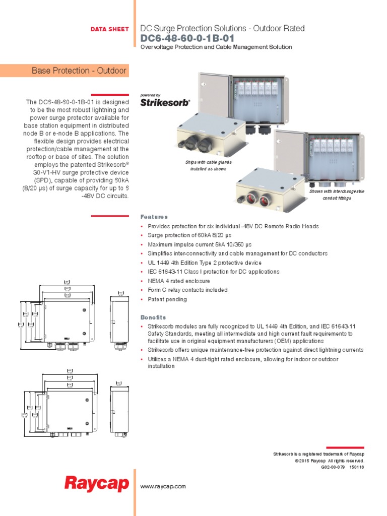 DC Surge Protection Solutions - Outdoor Rated: Data Sheet | PDF ...