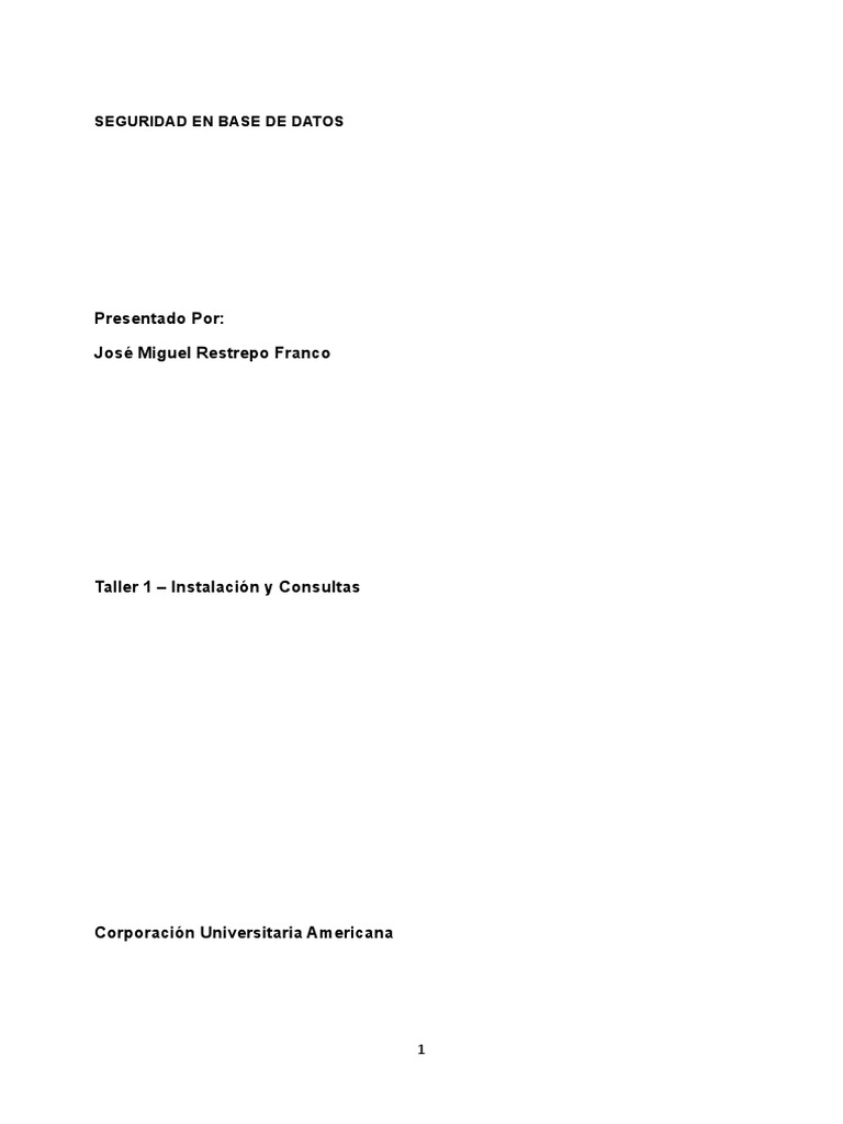 Taller 2 Instalacion y Configuracion | PDF | Oracle Corporation | Bases ...