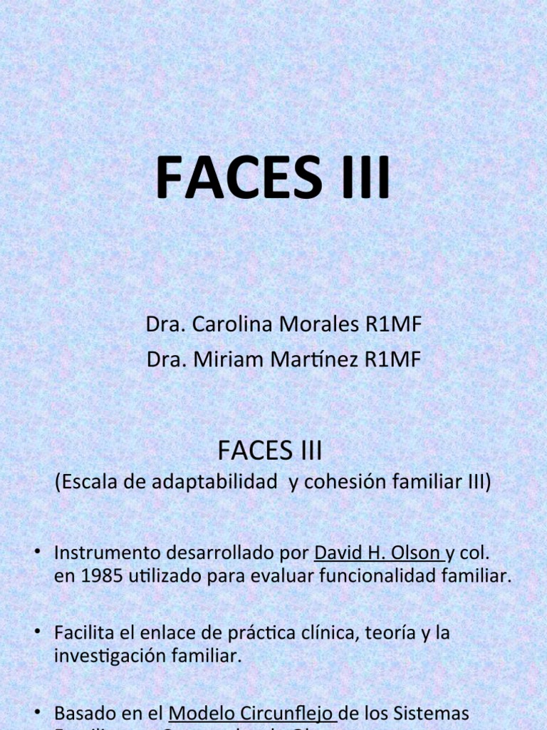 Faces Iii | PDF | Cuestionario | Conceptos psicologicos