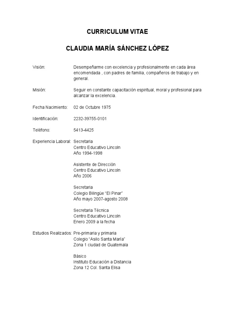 Curriculum Claudia | PDF