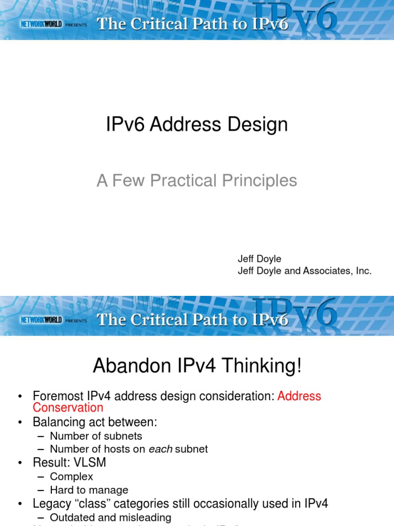 Ipv6 Design | PDF | I Pv6 | Internet Architecture