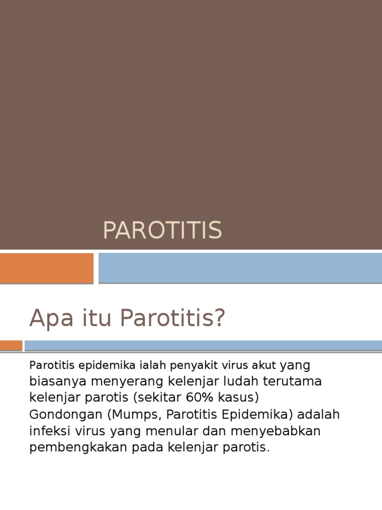 Parotitis | PDF | Sains & Matematika