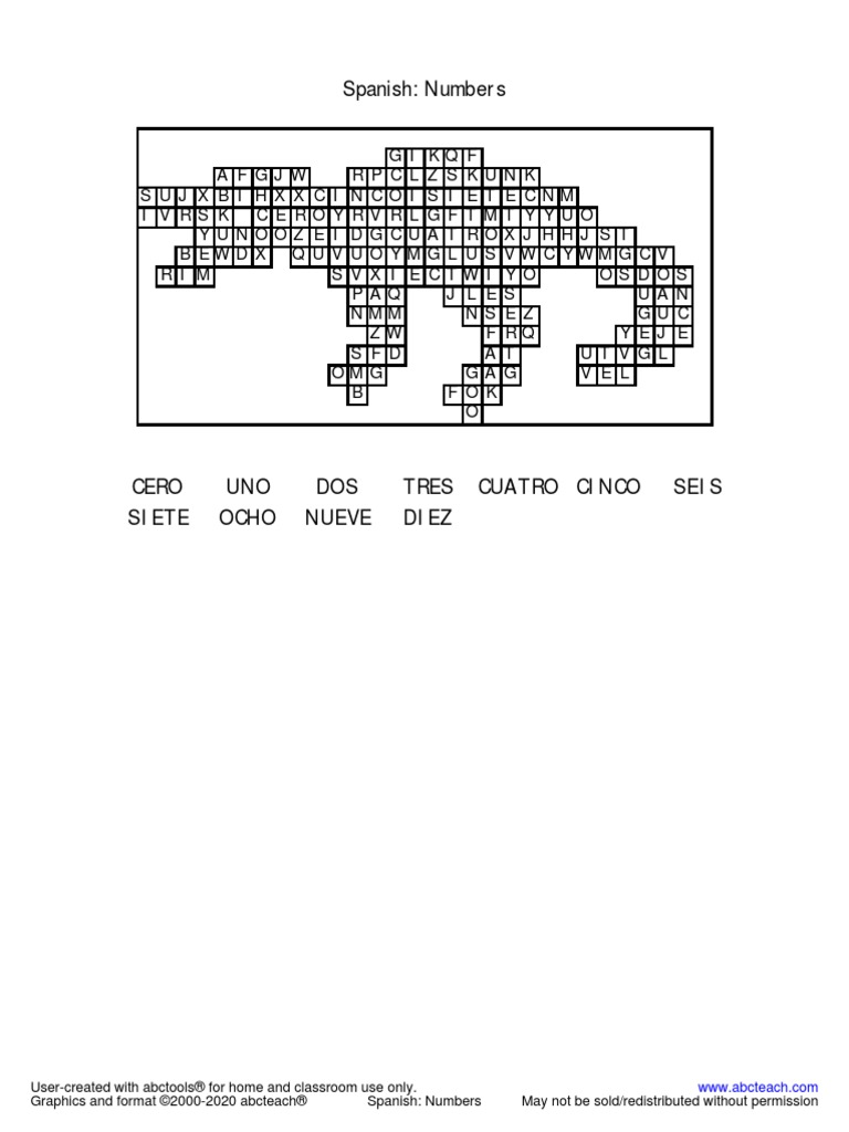 Spanish Numbers | PDF
