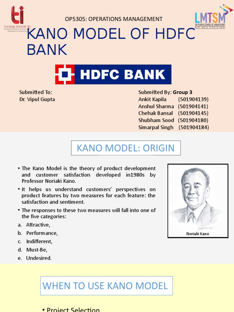 Kano Model of HDFC Bank | PDF | Customer Satisfaction | Economies