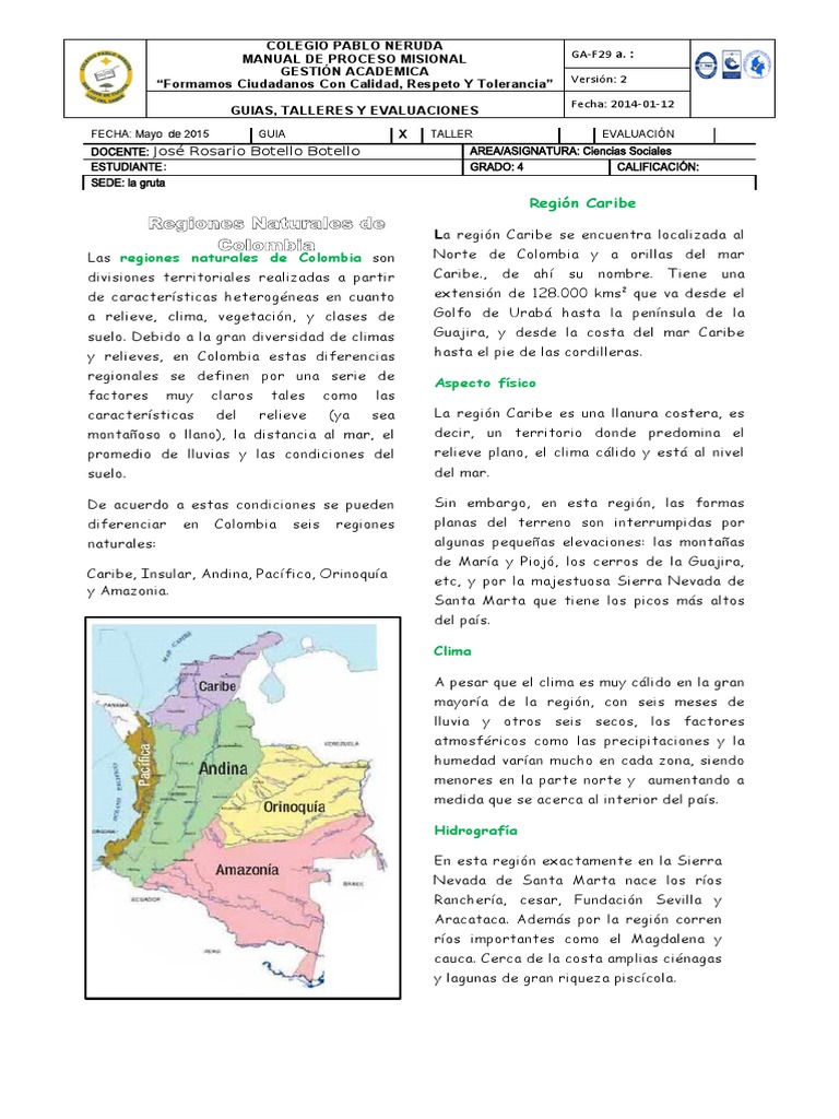 GUIA DE LAS REGIONES NATURALES - Esp | PDF | Andes | Ciencias de la Tierra