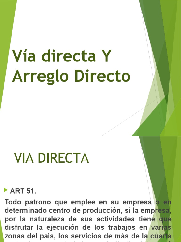 Via Directa y Arreglo Directo | PDF | Sindicato | Acuerdo colectivo
