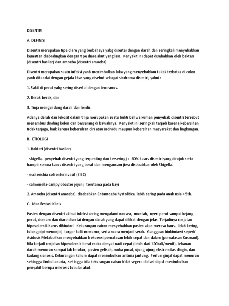 Panduan Lengkap Disentri: Gejala & Pengobatan | PDF