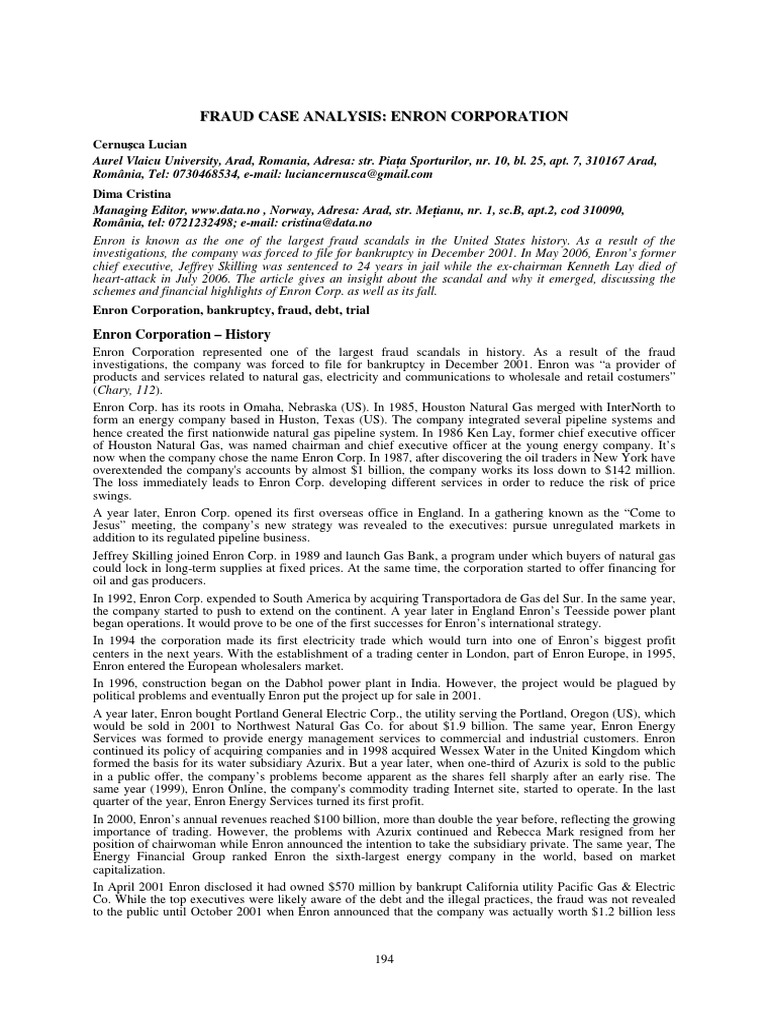 19 Enron Short | PDF | Enron | Financial Accounting Standards Board
