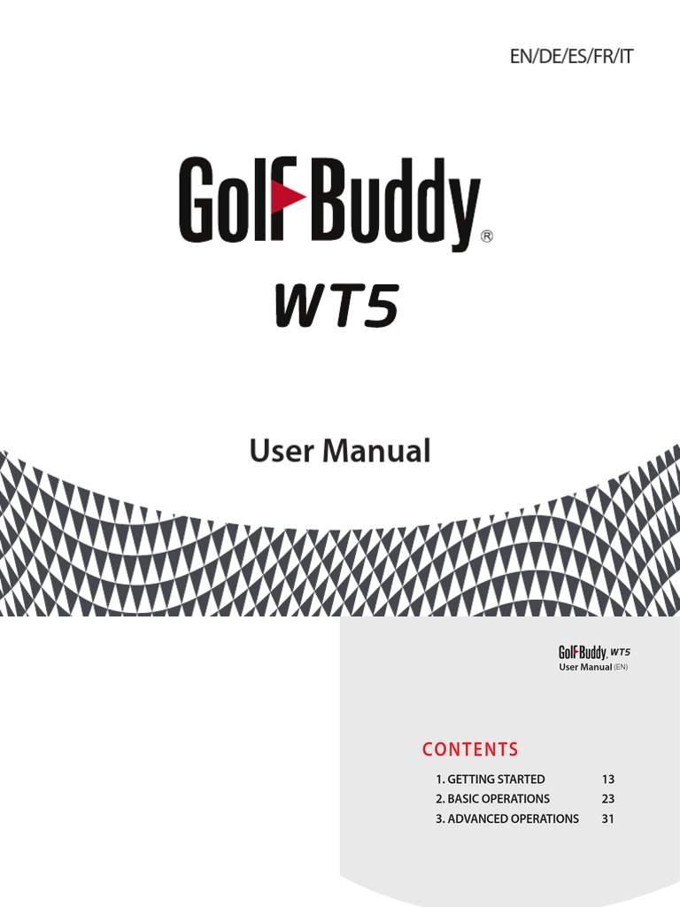 Usermanual WT5 EN | PDF | Golf Course | Summer Sports