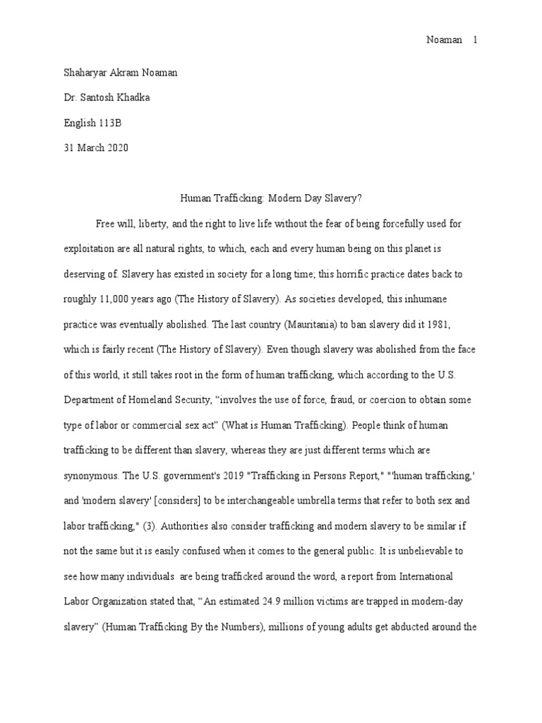 Human Trafficking Argumentative Essay | PDF | Sex Trafficking | Human ...