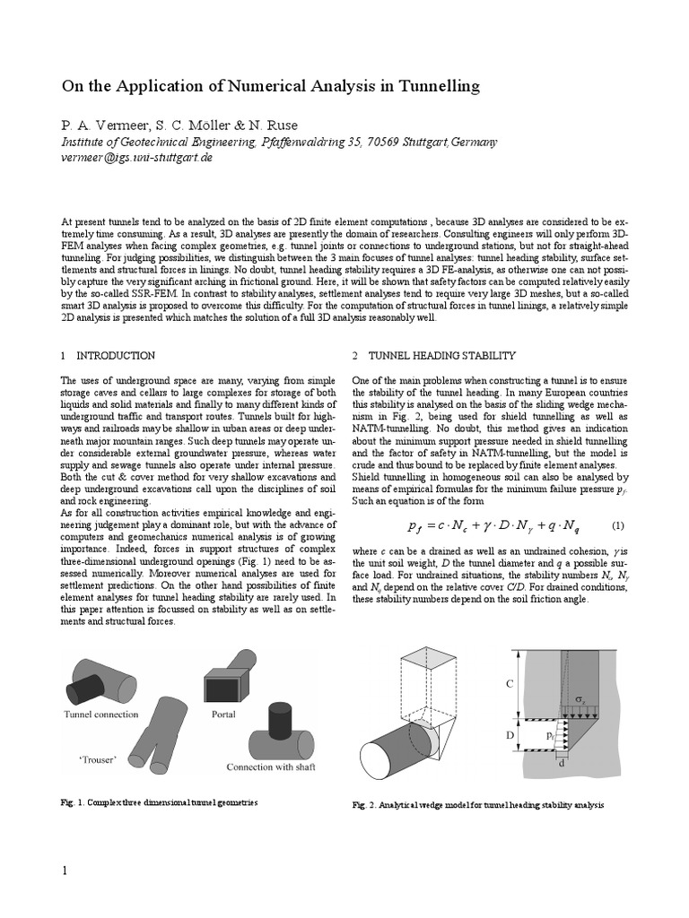 Numerical Analysis in Tunnel Engineering | PDF | Finite Element Method | Tunnel