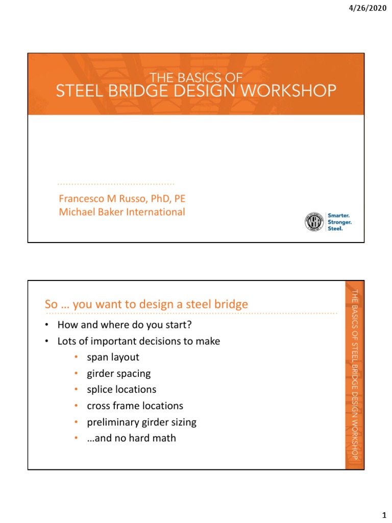 Nsba Basics of Steel Bridge Design Workshop | Download Free PDF | Beam ...