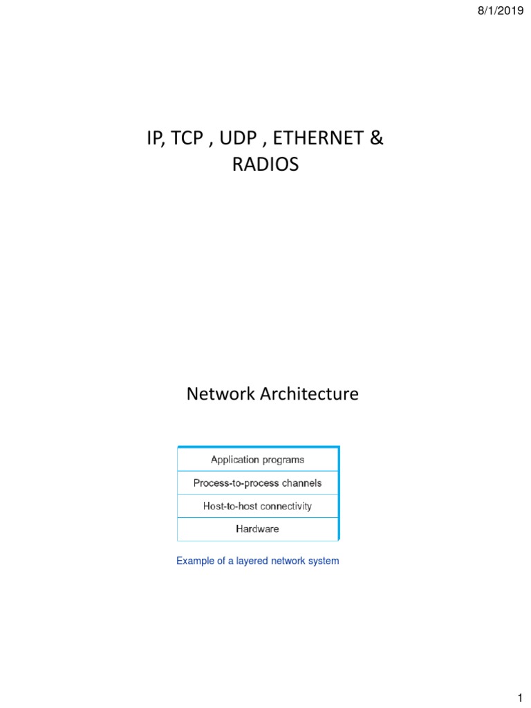 Ip, TCP, Udp, Ethernet & Radios: Network Architecture | PDF ...