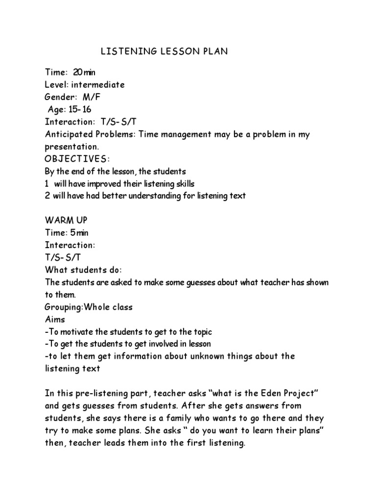 Teen Listening Skills Workshop | PDF | Lesson Plan | Teachers