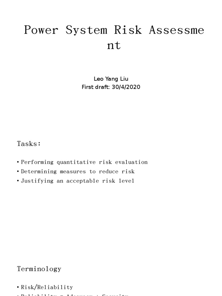 Power System Risk Evaluation | PDF