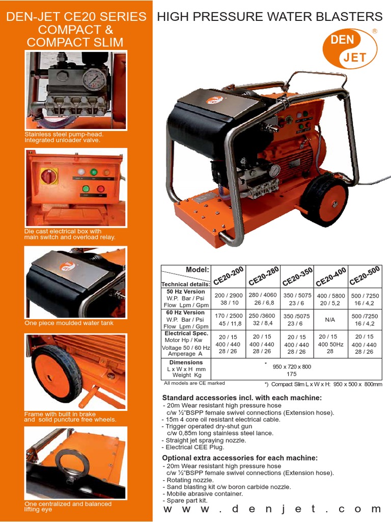 High Pressure Water Blasters: Den-Jet Ce20 Series Compact & Compact ...