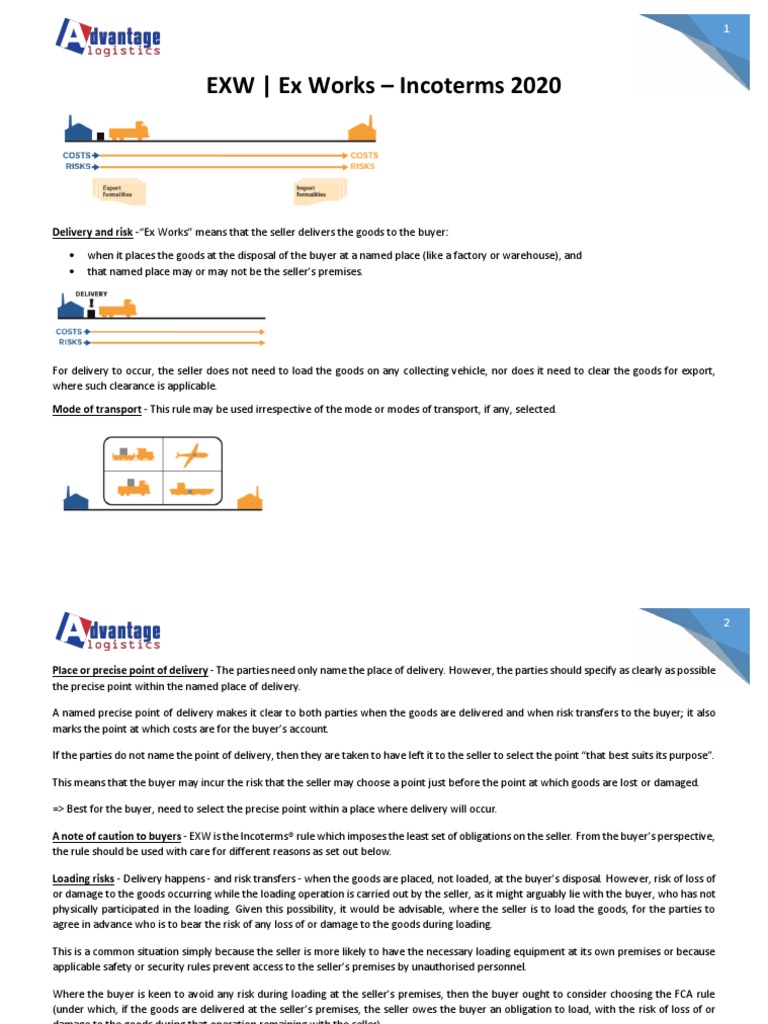 EXW - Incoterms 2020 | PDF | Trade | Business