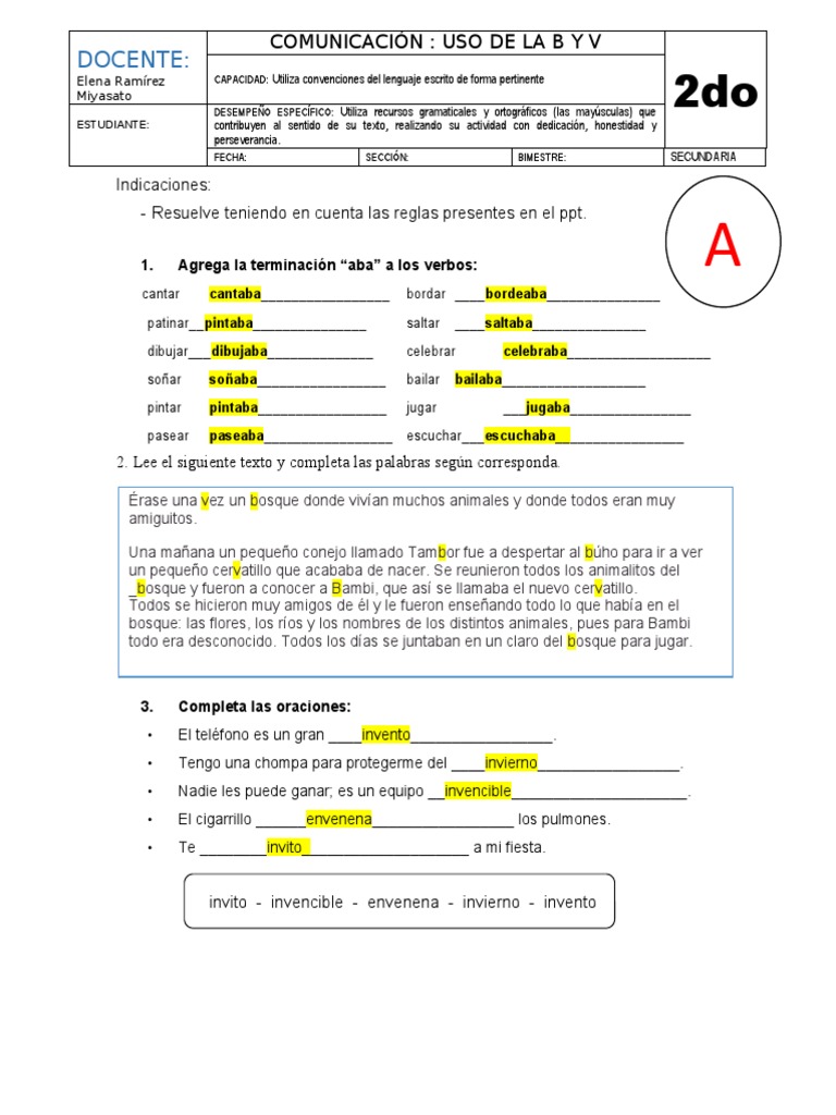 Ficha B Yv (5) BELEN | PDF