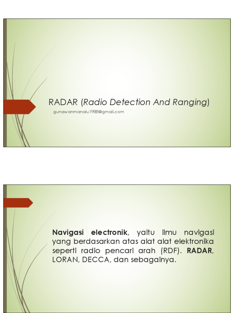 RADAR: Alat Navigasi Elektronik Penting | PDF