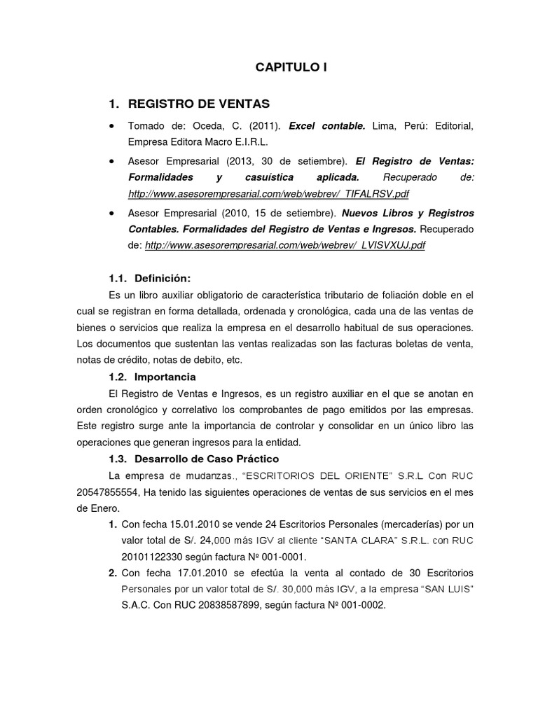 Registro de Ventas | PDF | Contabilidad | Economias