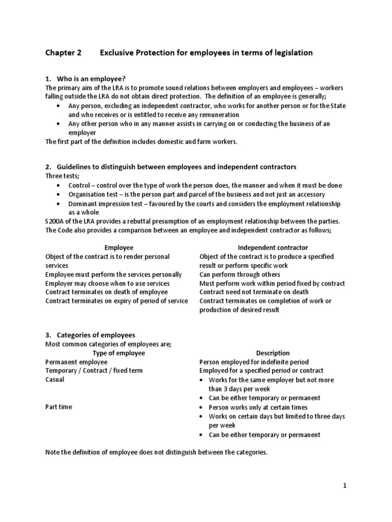 Employee Protection Legislation – NMXBLO