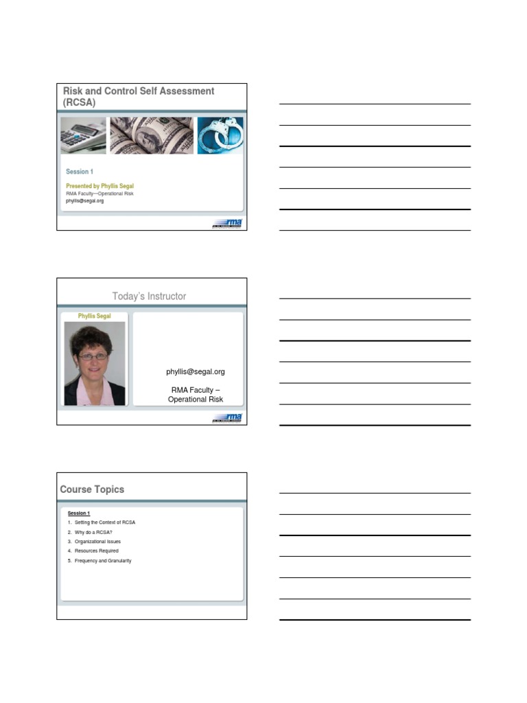 RCSA in Banking: Process and Framework | PDF | Operational Risk | Risk ...