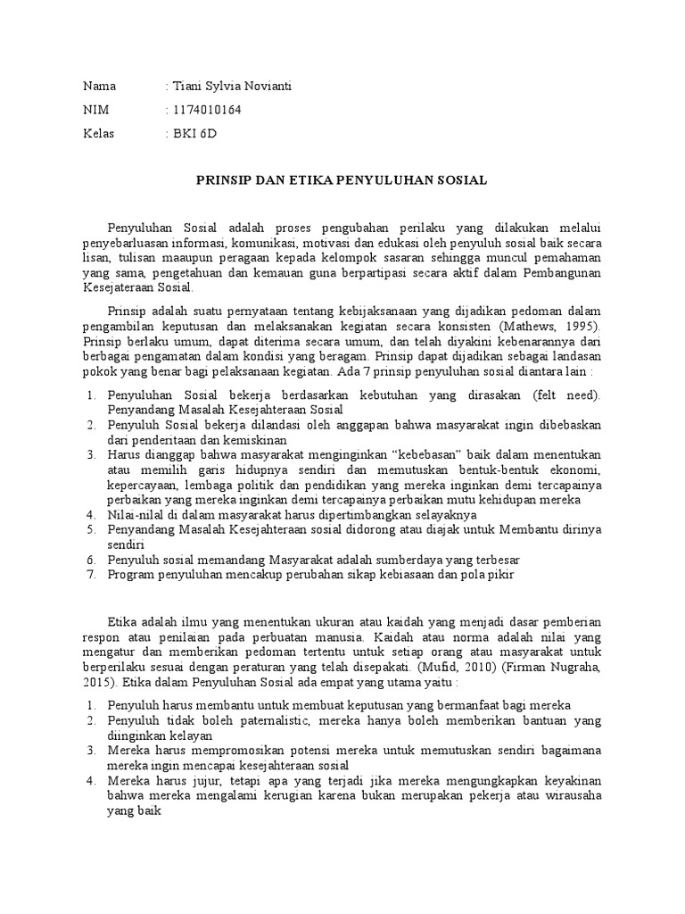 Prinsip Dan Etika Penyuluhan Sosial | PDF | Sains & Matematika