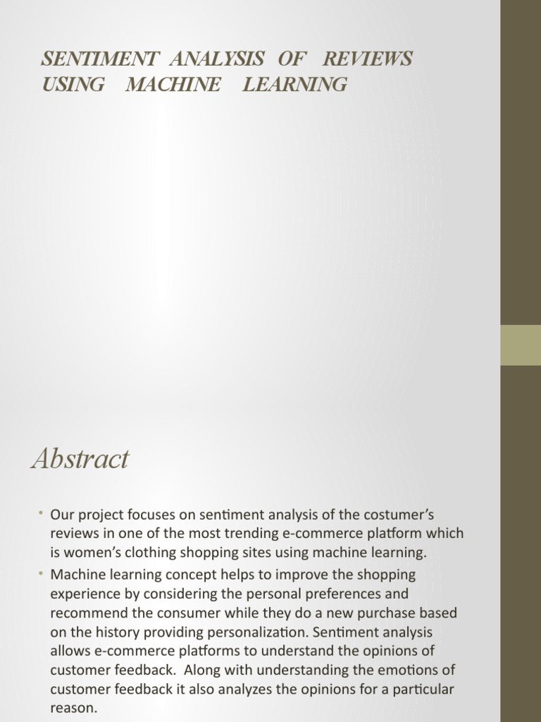 Sentiment Analysis of Reviews Using Machine Learning | PDF | Machine Learning | Applied Mathematics