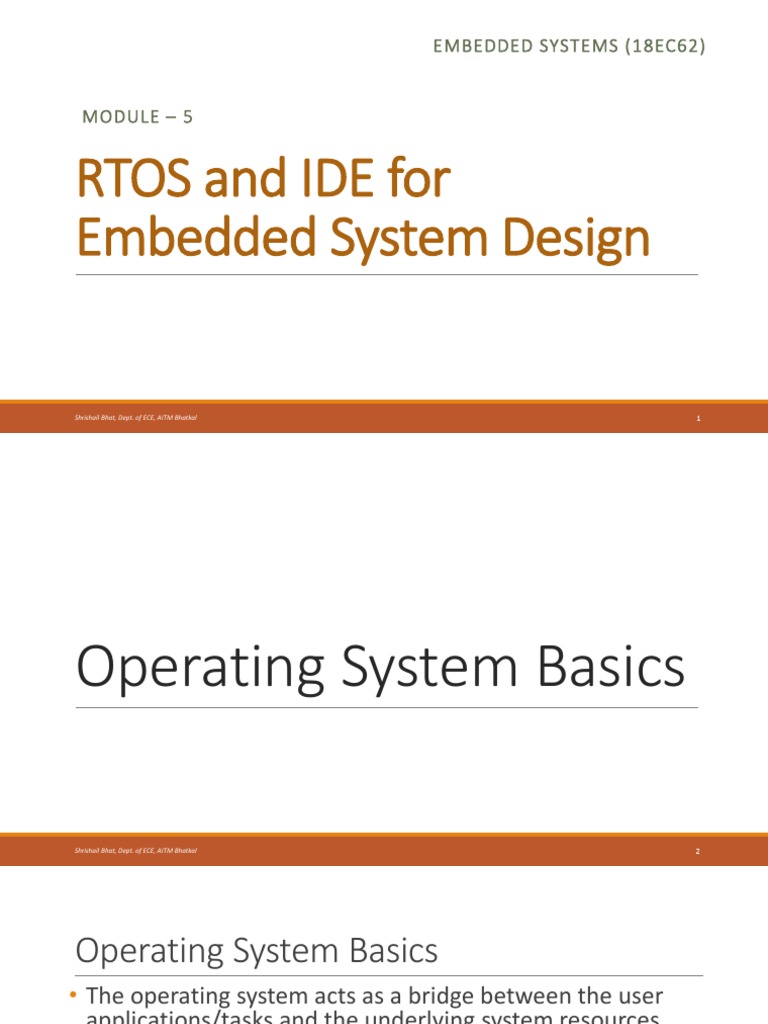 Embedded Systems (18EC62) - RTOS and IDE For Embedded System Design (Module 5) | Download Free ...