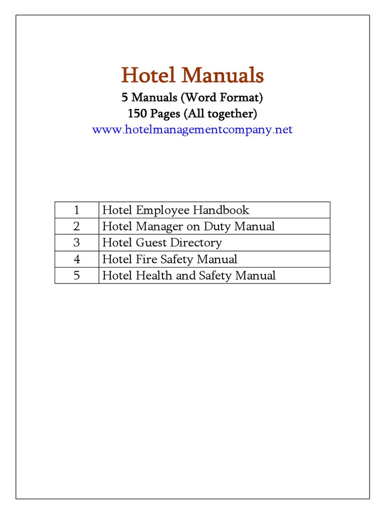 Hotel Manual 1 PDF | PDF
