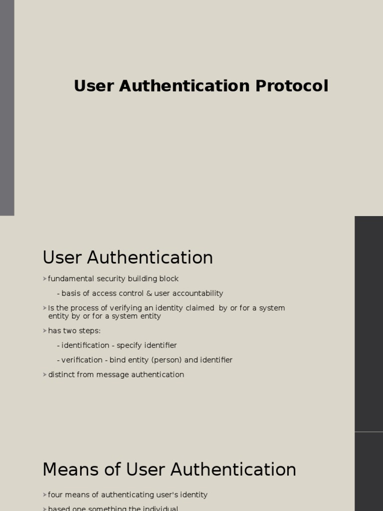User Authentication Protocol | PDF | Authentication | Military ...
