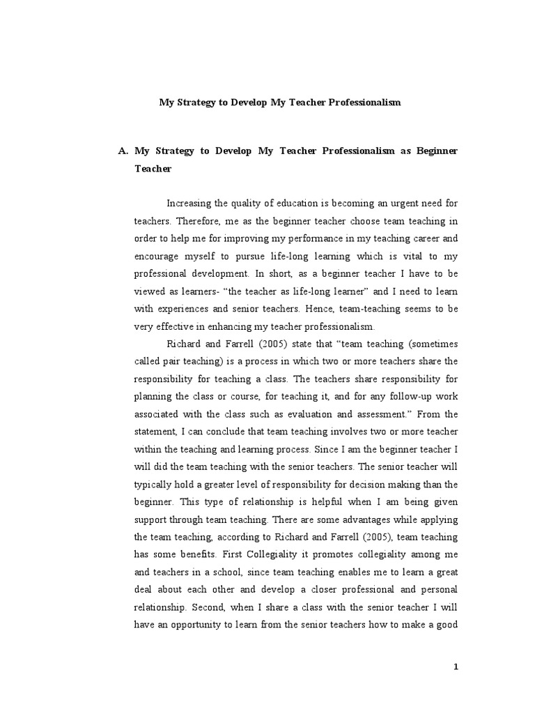 Enhancing Teacher Professionalism Strategies | PDF | Teachers | Lesson Plan
