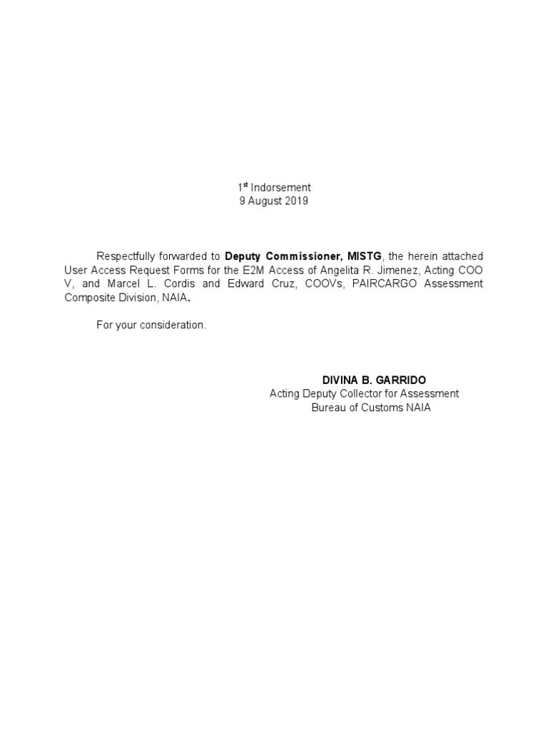 1st Indorsement Dep Comm Geronimo - 1565338924 | PDF