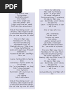 Fight Song Lyrics | PDF
