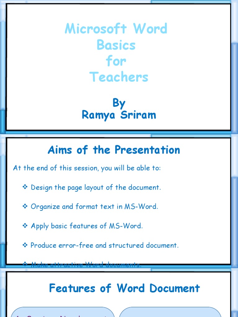 Microsoft Word Basics For Teachers: by Ramya Sriram | PDF | Letter Case ...