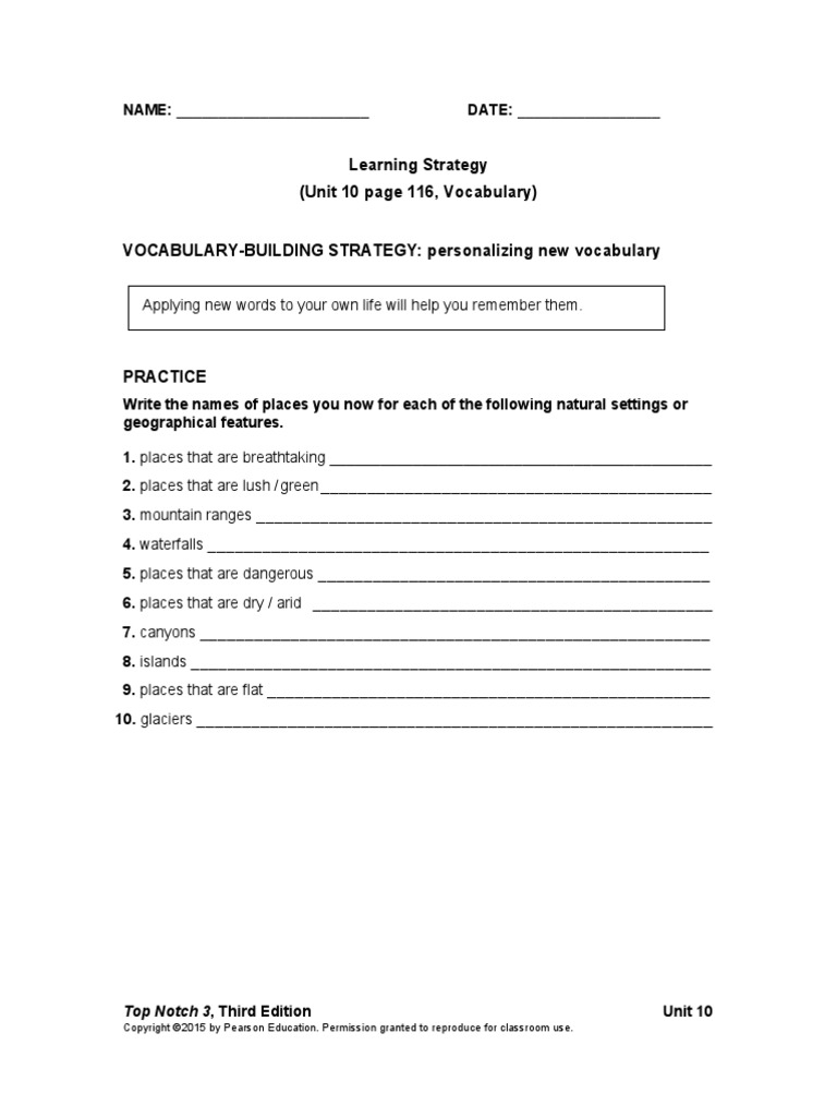 Learning Strategy (Unit 10 Page 116, Vocabulary) : Applying New Words ...