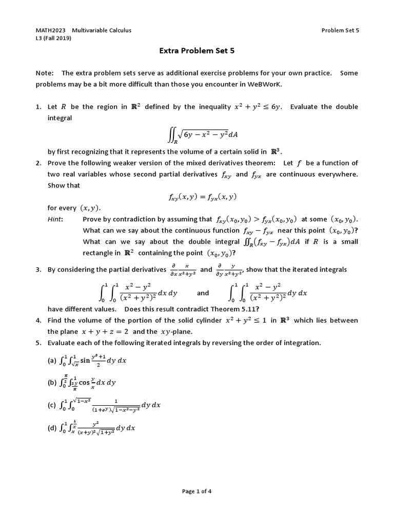 2023 Problem Set 5P PDF | PDF | Sphere | Integral