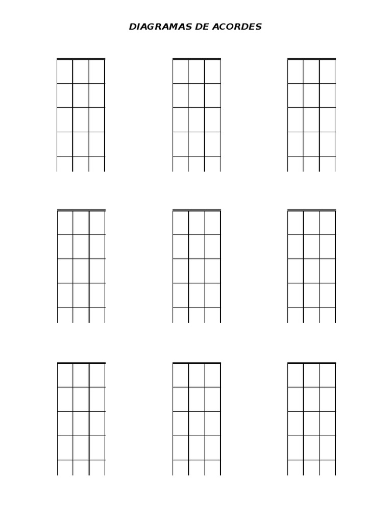 Hojas De Diagramas De Acordes De Ukelele En Blanco
