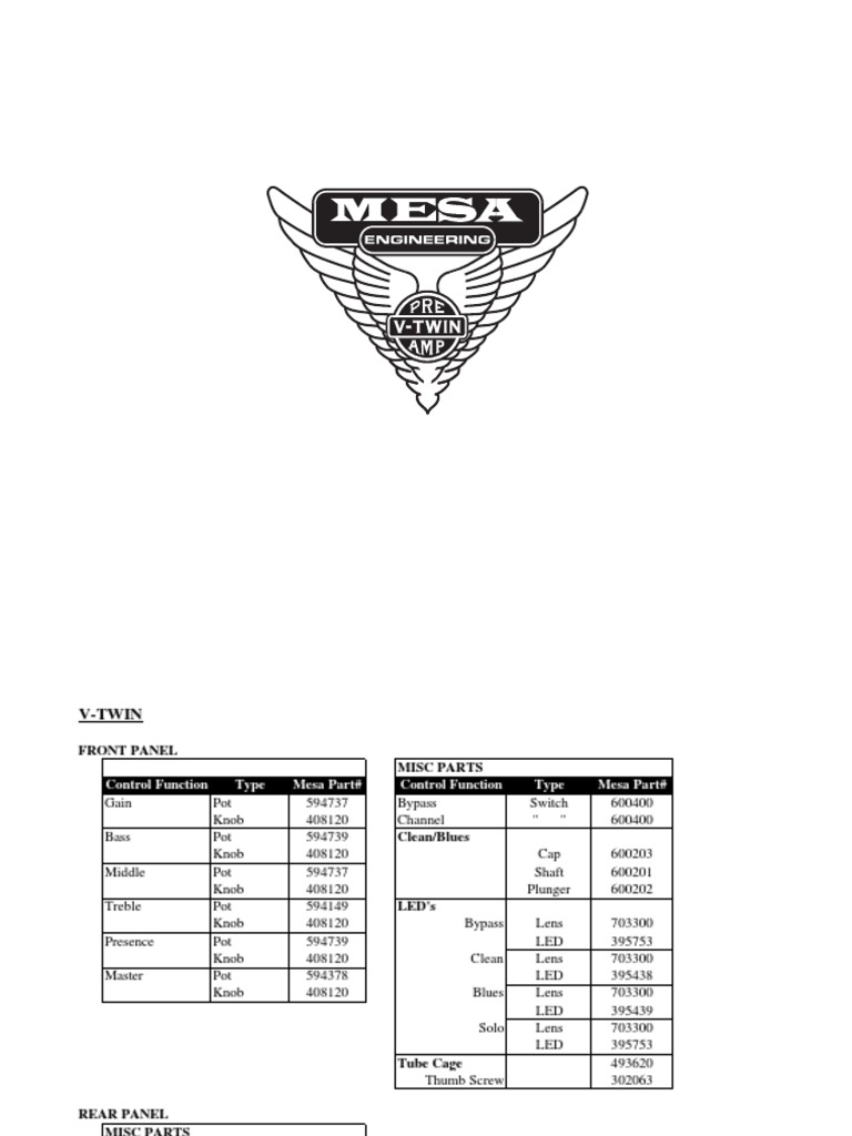 Mesa Boogie V-Twin Preamp Schematics | PDF