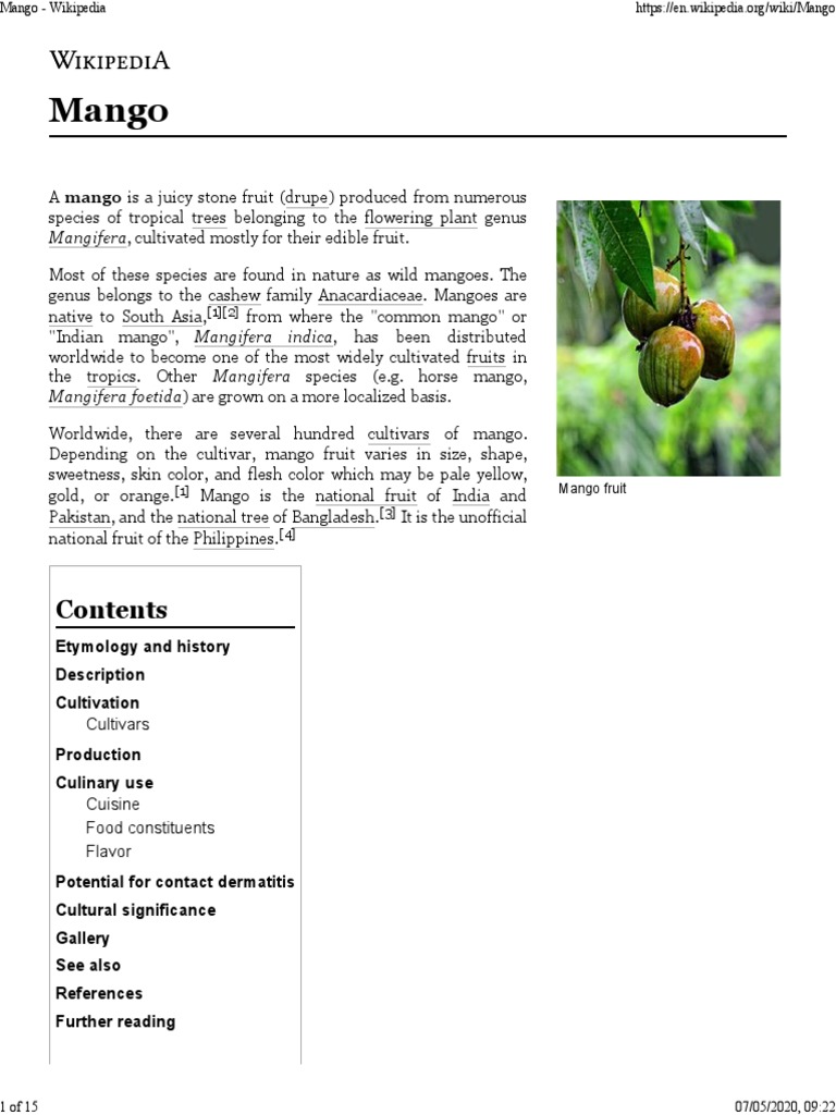 Mango | PDF | Mango | Foods