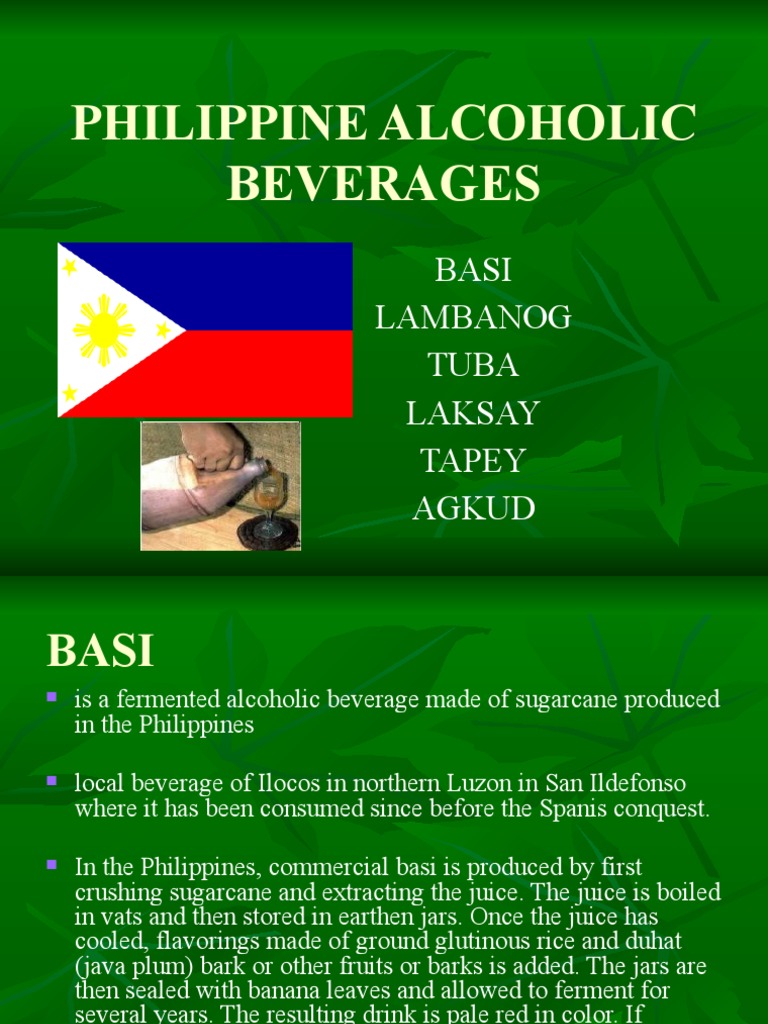 Philippine Alcoholic Beverages: Basi Lambanog Tuba Laksay Tapey Agkud ...