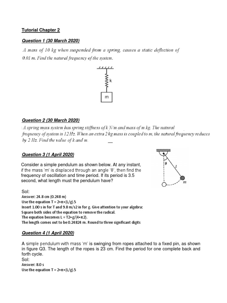 Pendulum and Spring System Analysis | PDF | Technology & Engineering