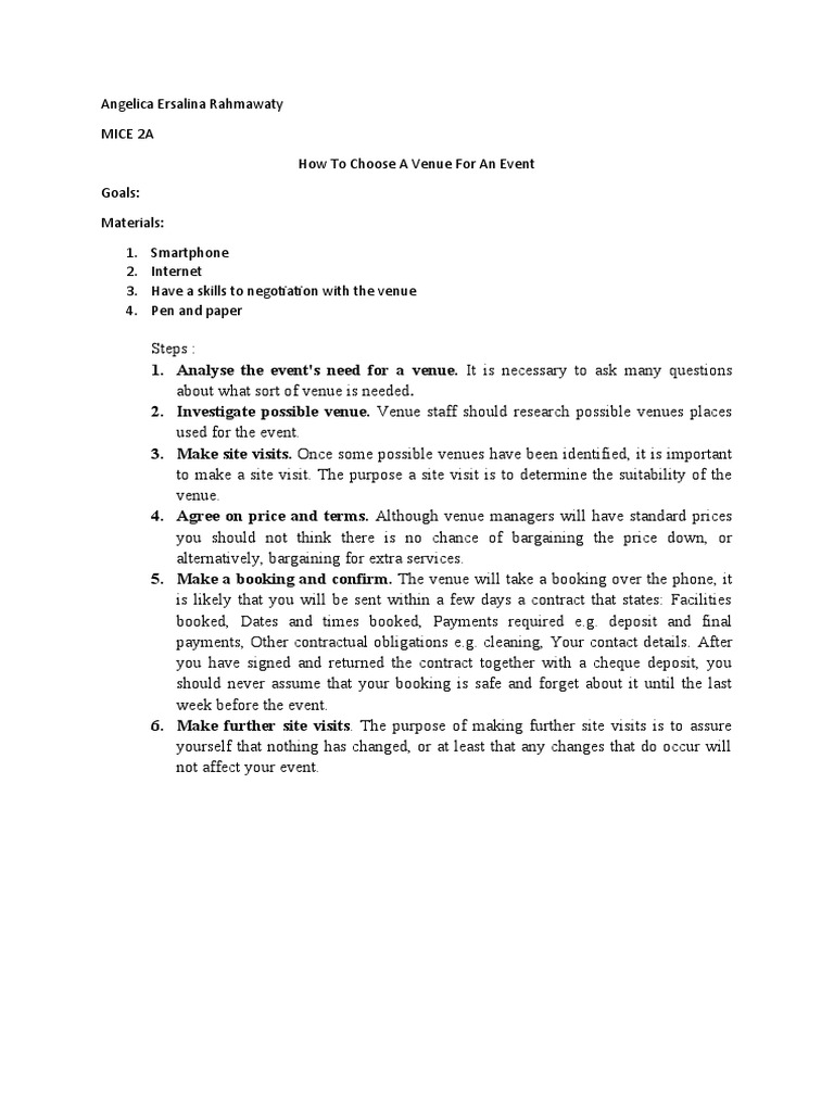 How To Choose A Venue For An Event | PDF